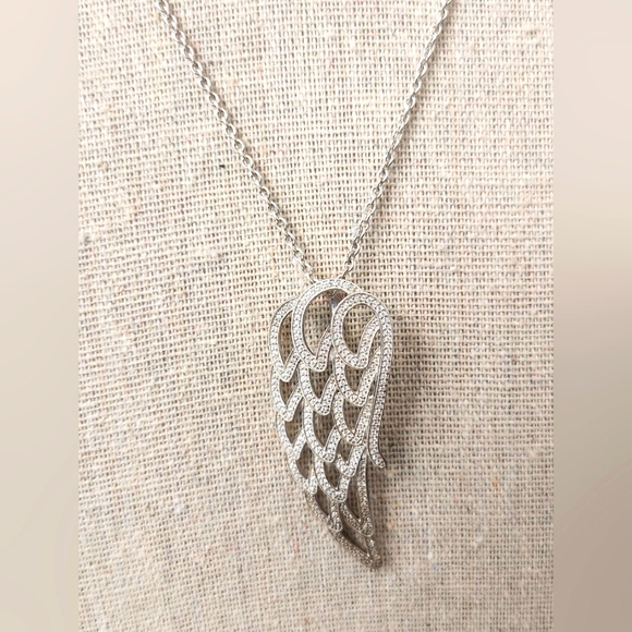 Jewelry | Pandora Sparkling Sterling Silver Angel Wing Necklace | Poshmark
